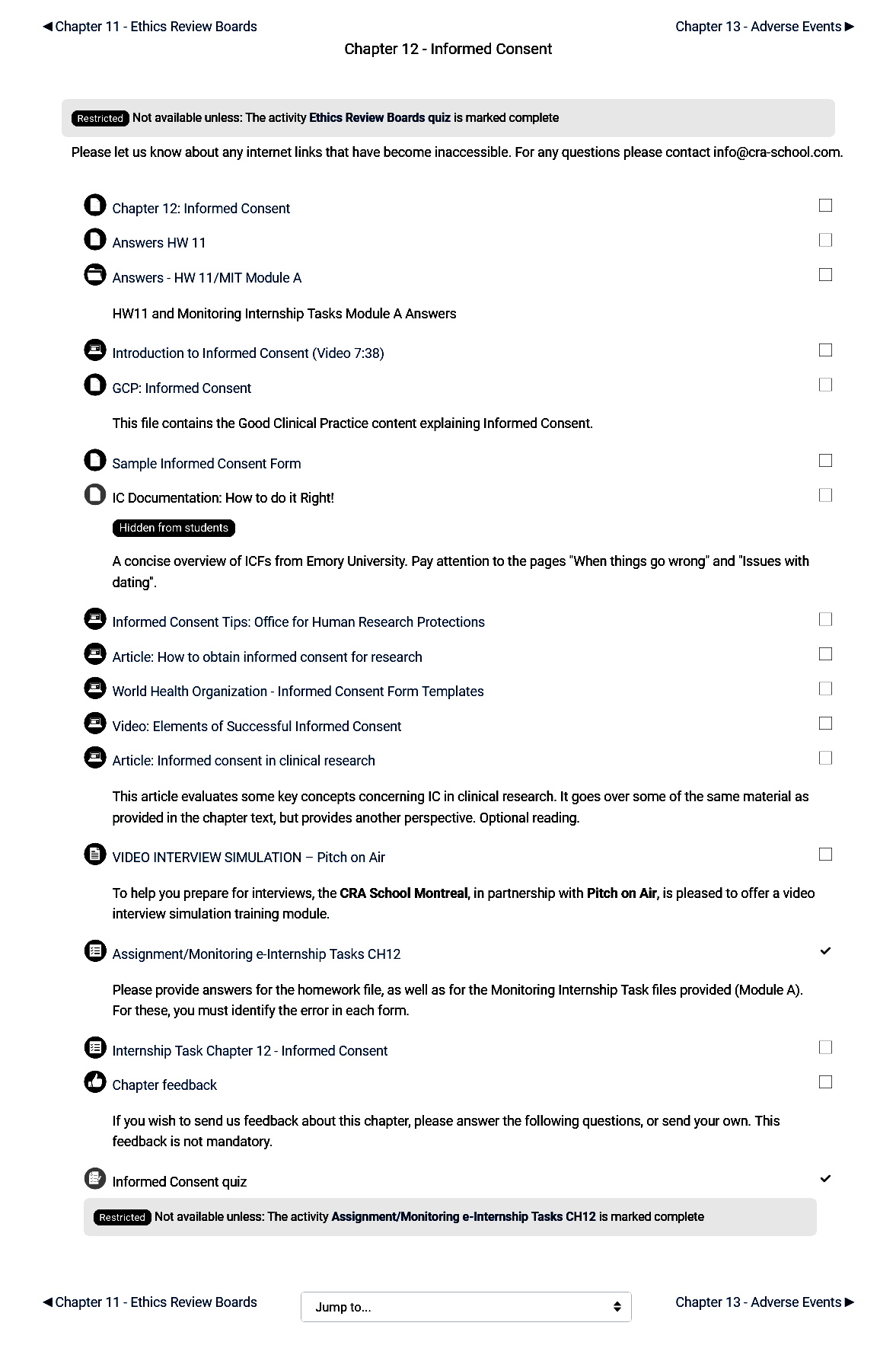Chapter 12, Informed Consent Process (demo) | CRA School | The ...